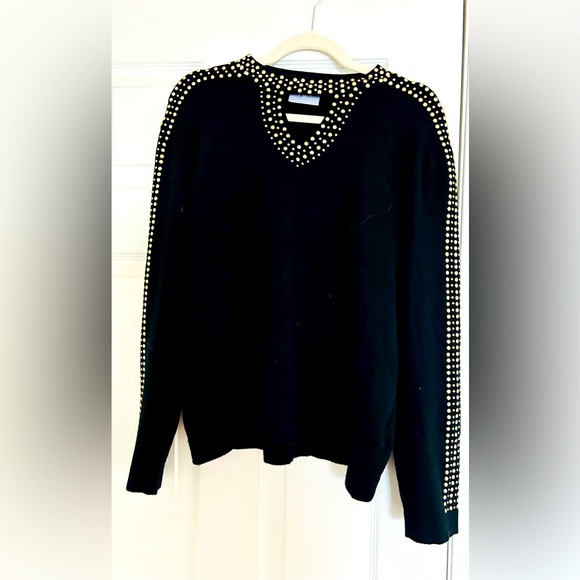 Sweaters | Plus Size Black Studded Cut Out Sweater | Poshmark